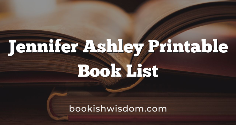 Jennifer Ashley Printable Book List - Bookish Wisdom