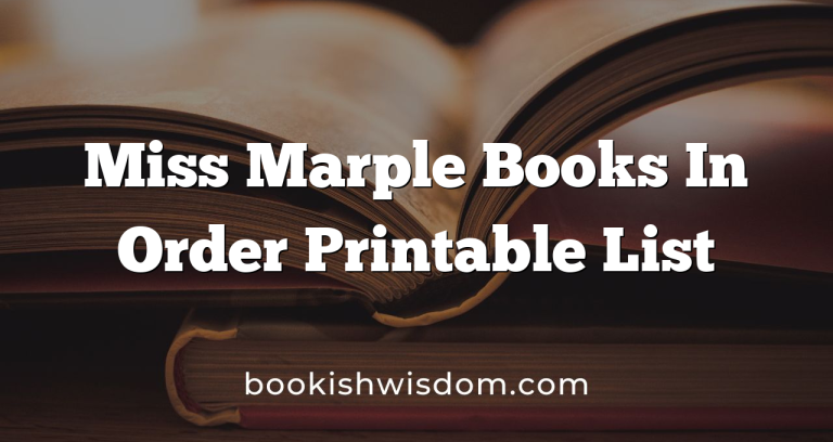 Miss Marple Books In Order Printable List – Bookish Wisdom