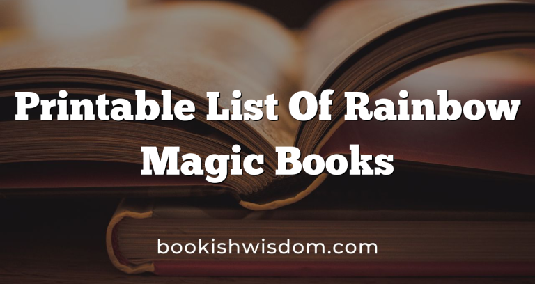 Printable List of Rainbow Magic Books – Bookish Wisdom