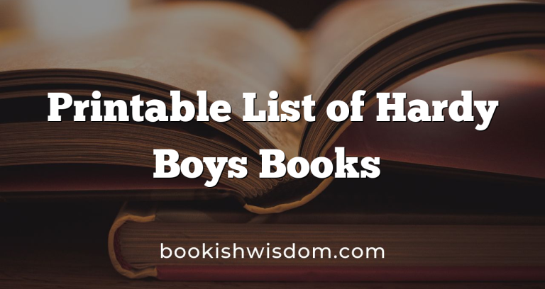 Printable List of Hardy Boys Books - Bookish Wisdom