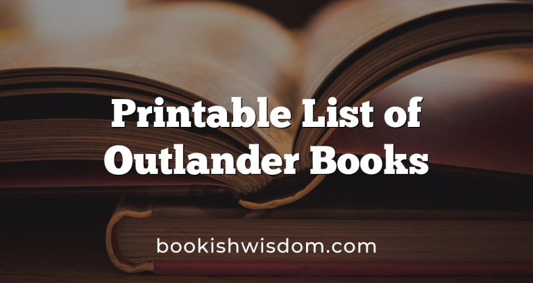 Printable List of Outlander Books – Bookish Wisdom